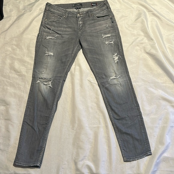 Silver Jeans | Jeans | Silver Gray Boyfriend Super Stretch Jeans Sz 3 ...